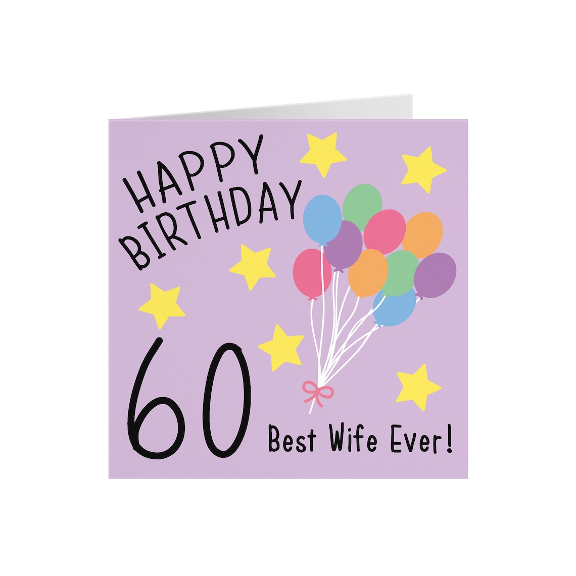Wife 60th Birthday Card Happy Birthday 60 Best Wife Ever Etsy