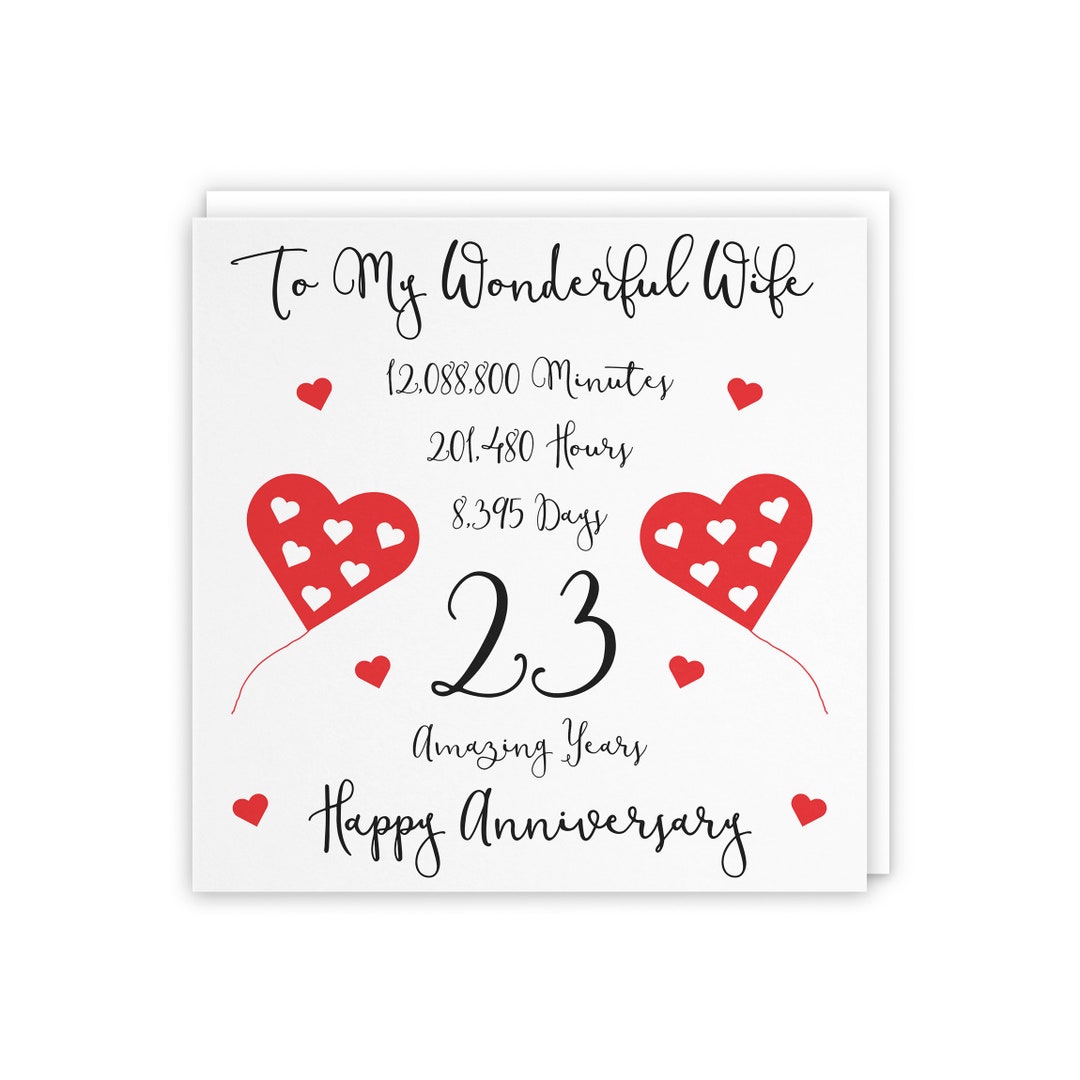 Romantic Wife 23rd Wedding Anniversary Card To My Wonderful Etsy UK romantic-wife-23rd-wedding-anniversary-card-to-my-wonderful-etsy-uk