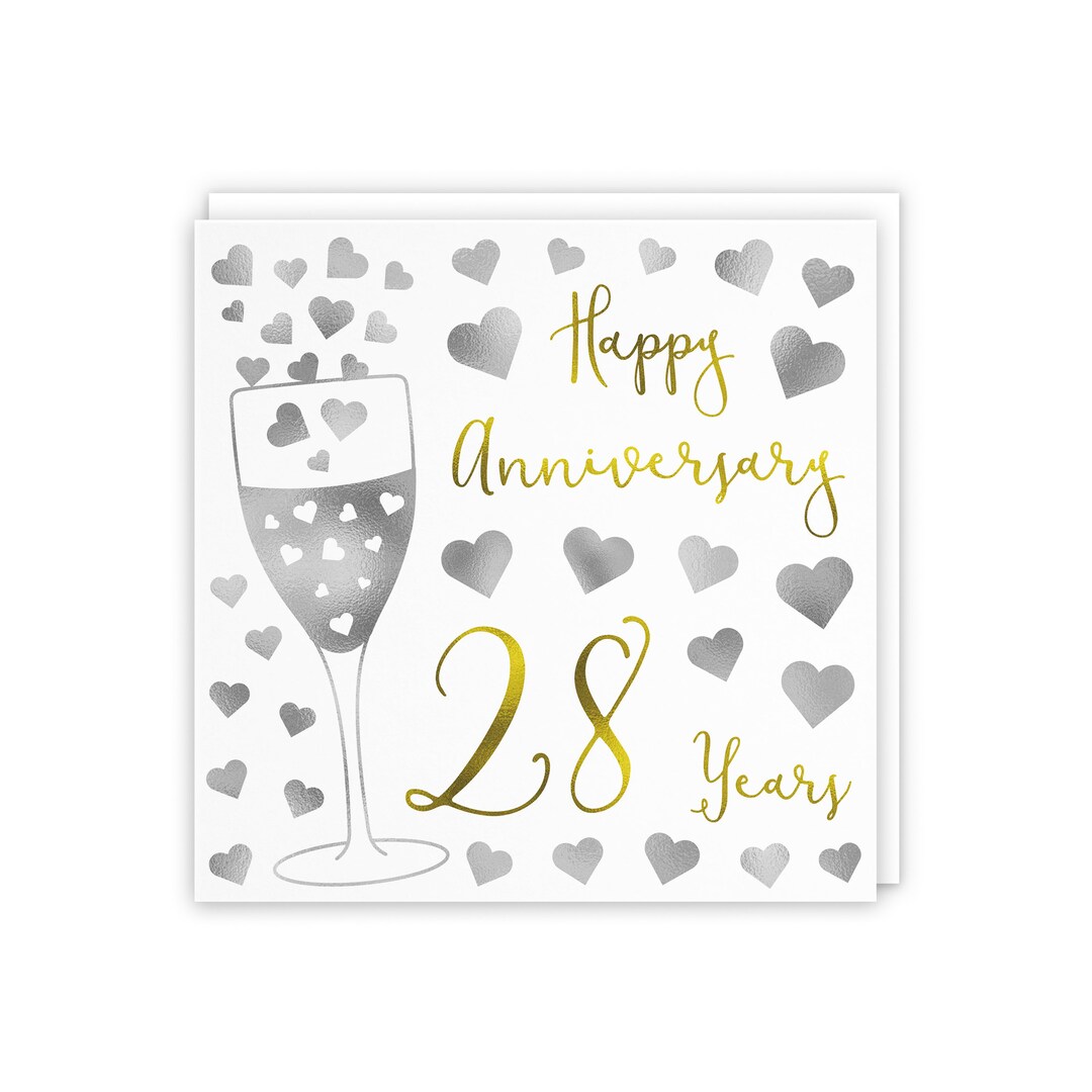 28th Wedding Anniversary Card Happy Anniversary 28 Years - Etsy UK