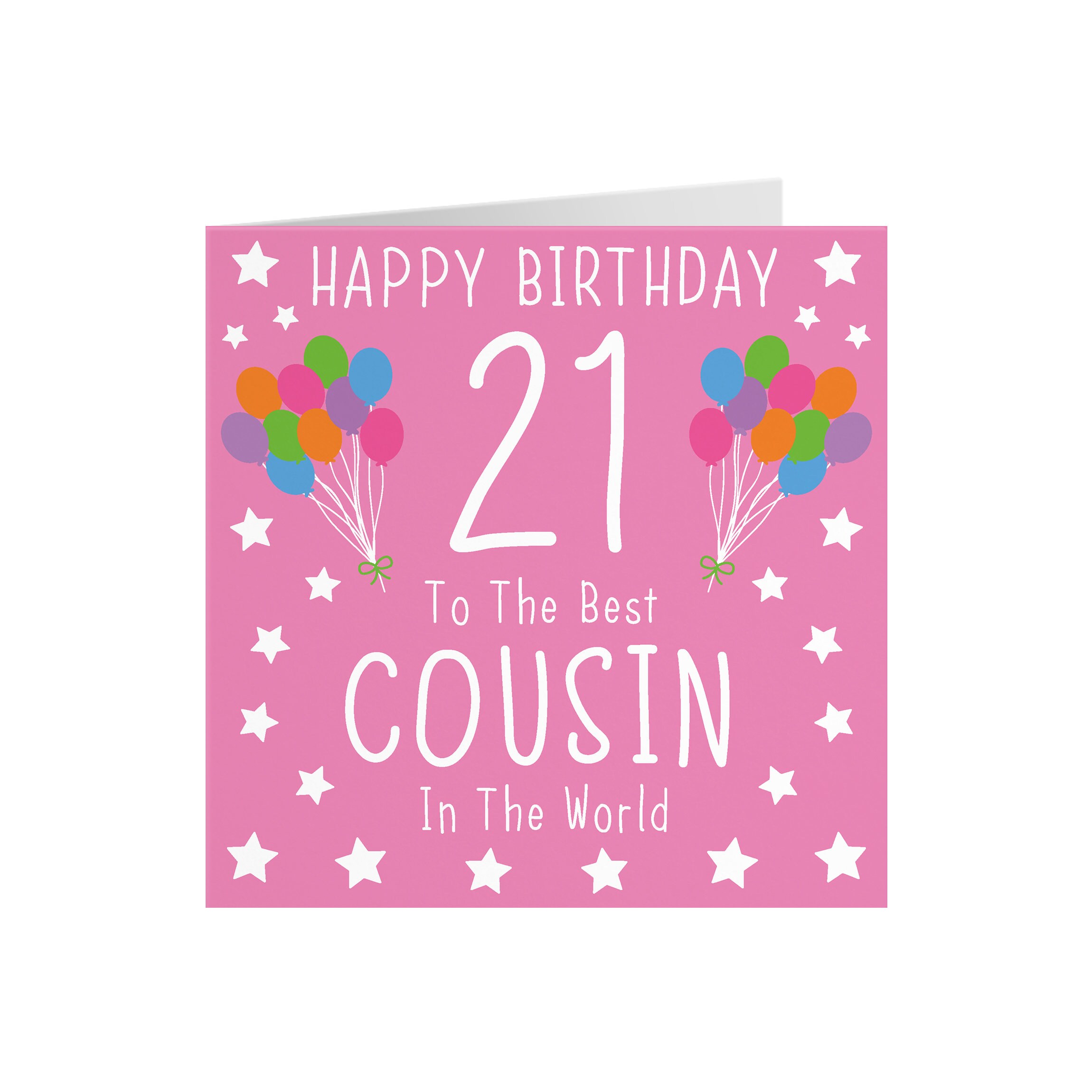 Cousin 21st Female Pink Birthday Card Happy Birthday 21 - Etsy UK