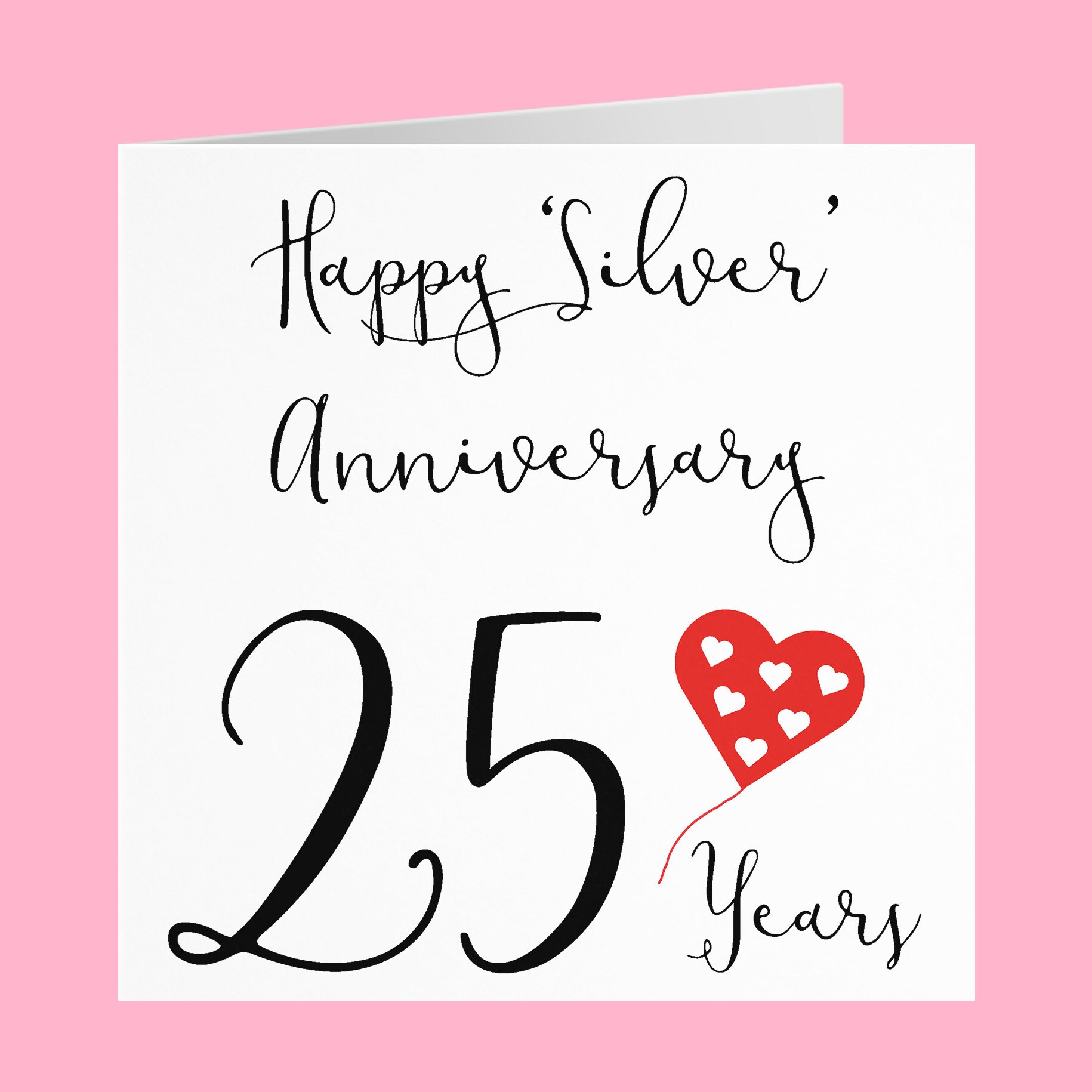 25th Wedding Anniversary Card Happy Silver Etsy 25th Wedding Anniversary Card Happy Silver Etsy