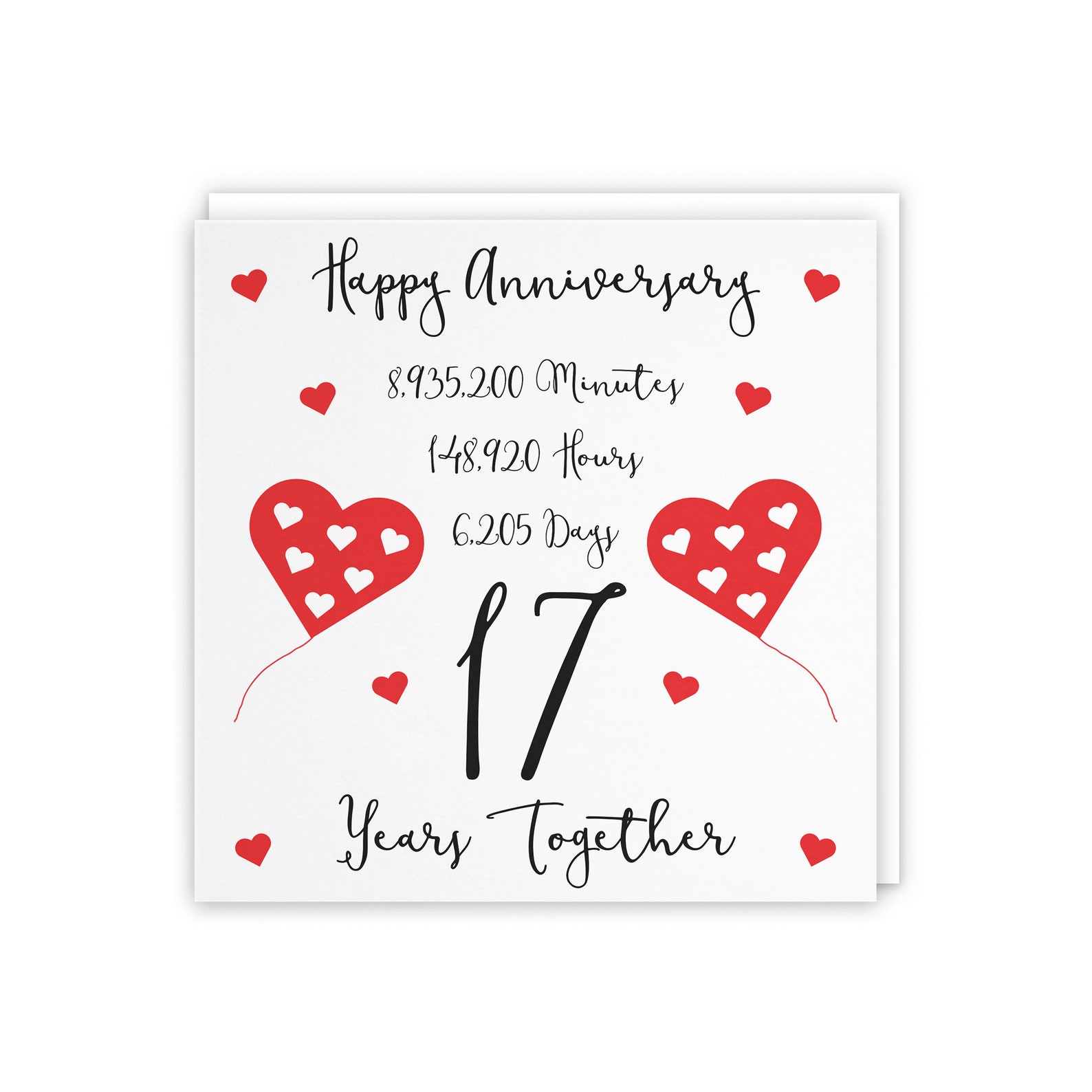 17th Wedding Anniversary Card 17 Years Together Happy - Etsy UK