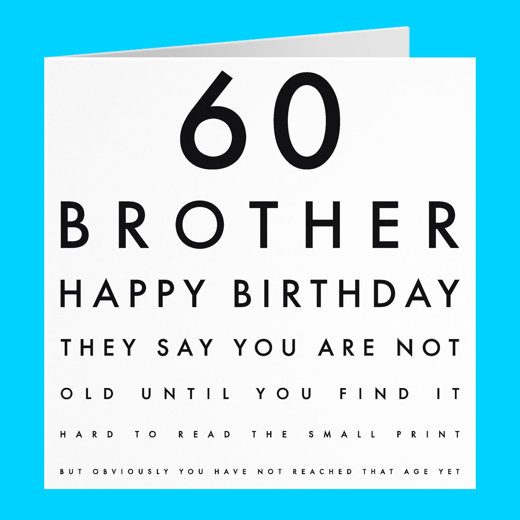 Brother 60th Humorous Birthday Card 60 Brother Happy Etsy UK