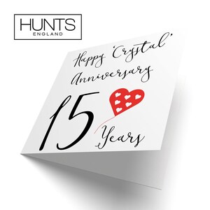 15th Wedding Anniversary Card - Happy 'crystal' Anniversary - 15 Years ...
