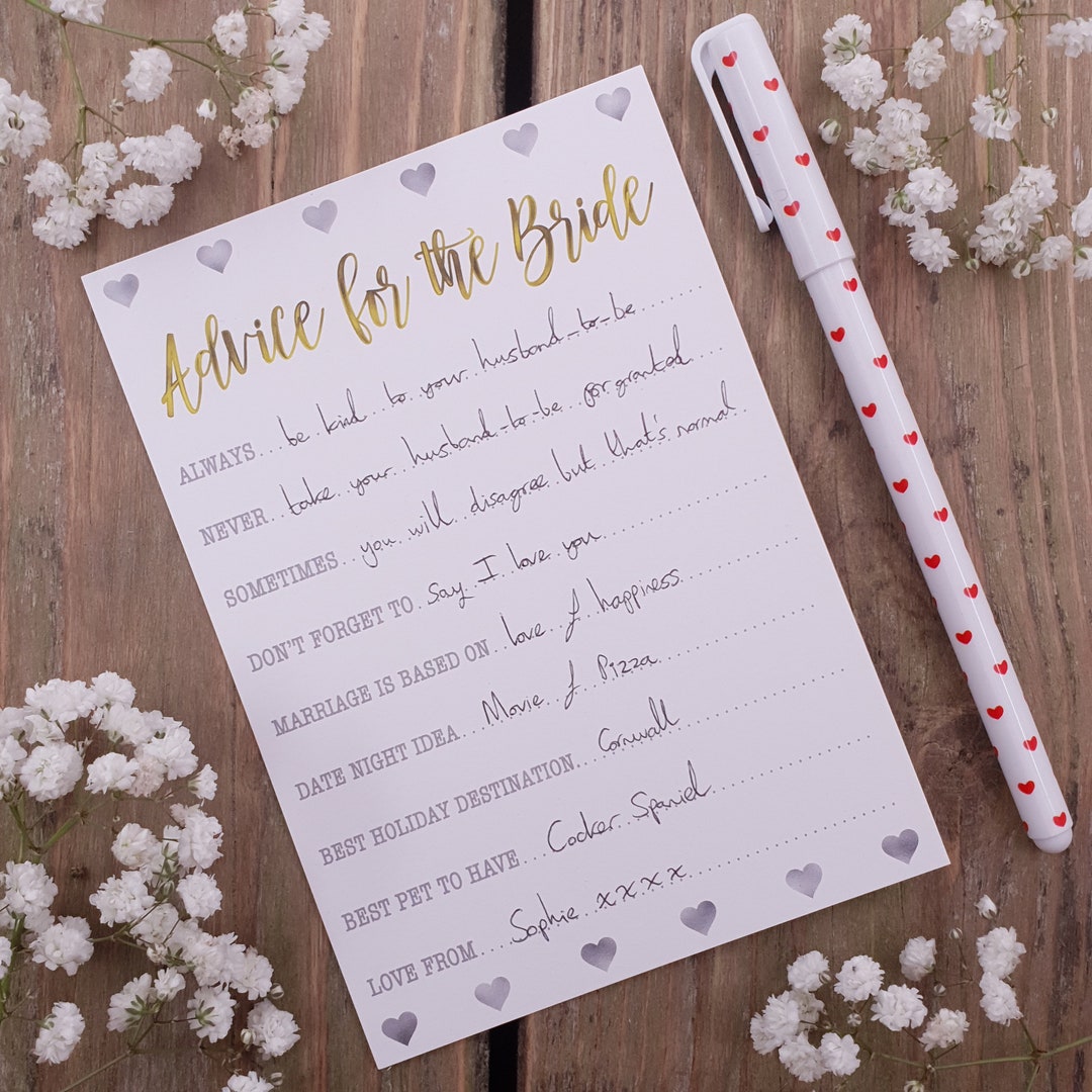 Hen Party Games - 'advice for the Bride' - 1 Pack of 8 Cards - the ...
