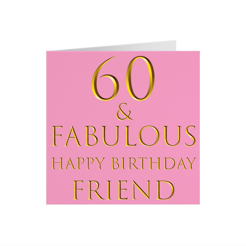 Friend 60th Birthday Card '60 & Fabulous' - Etsy UK