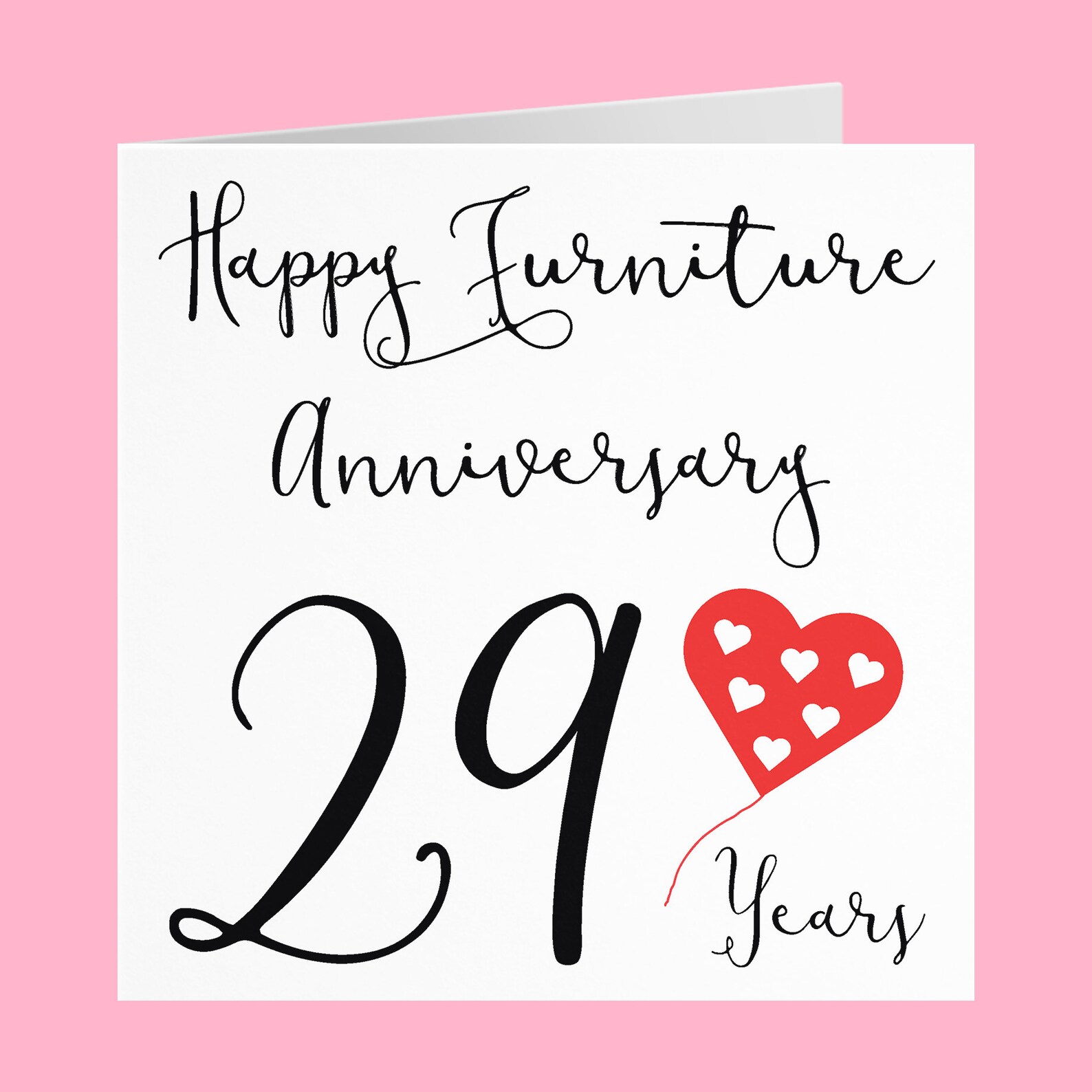 29th Wedding Anniversary Card Happy Furniture Anniversary | Etsy