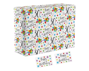 Personalised 30th Birthday Wrapping Paper | Any Age and Name, for Her ...
