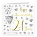 21st Wedding Anniversary Card Happy Anniversary 21 Years Silver Hearts ...