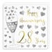 28th Wedding Anniversary Card - Happy Anniversary - 28 Years - Silver ...