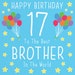 Brother 17th Birthday Card - Happy Birthday - 17 - to the Best Brother ...