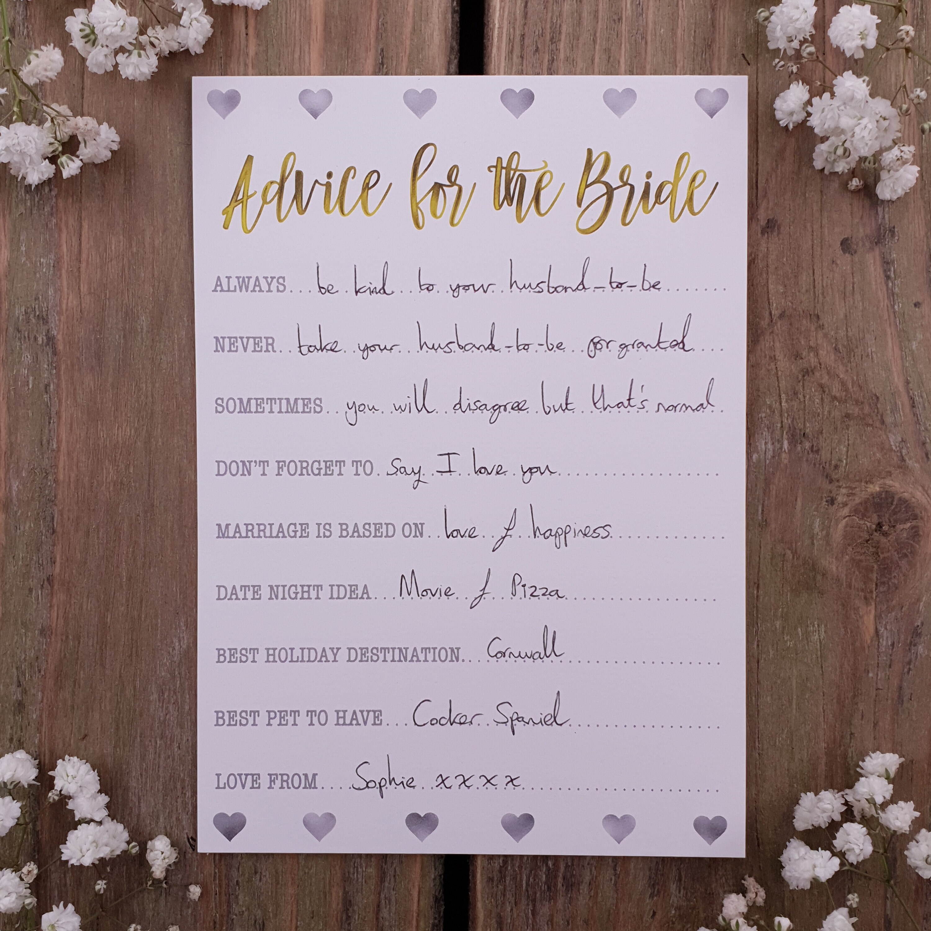 Hen Party Games 'advice for the Bride' 1 Pack of 8 | Etsy UK