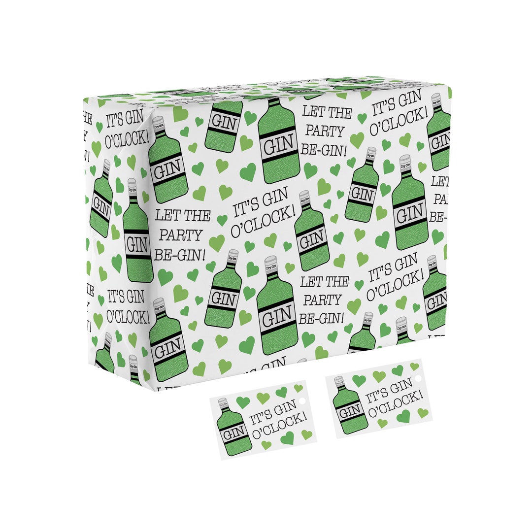 Hunts England It's Gin O'clock Birthday Fun Wrapping Paper and Gift ...