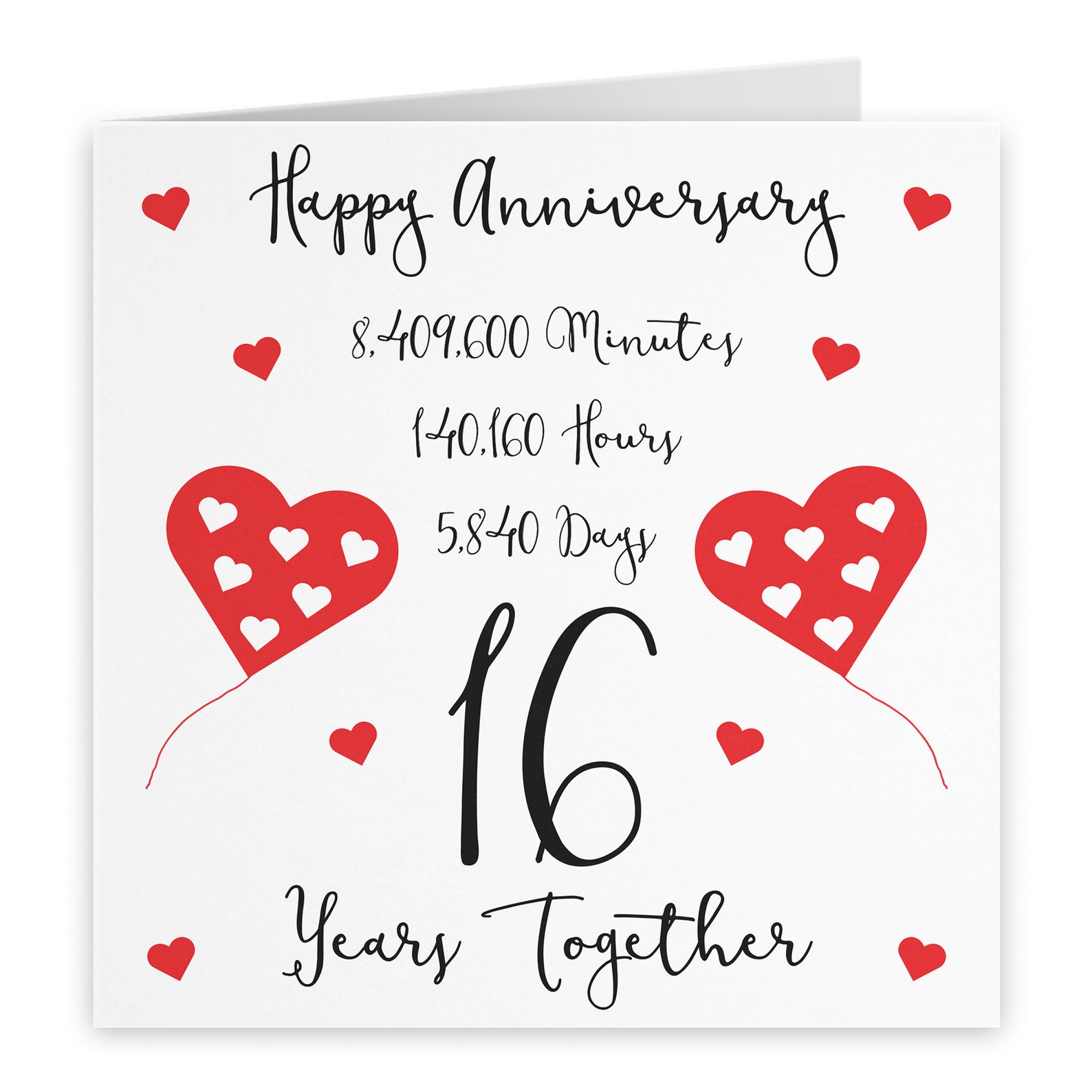 16th Wedding Anniversary Card 16 Years Together Happy - Etsy UK