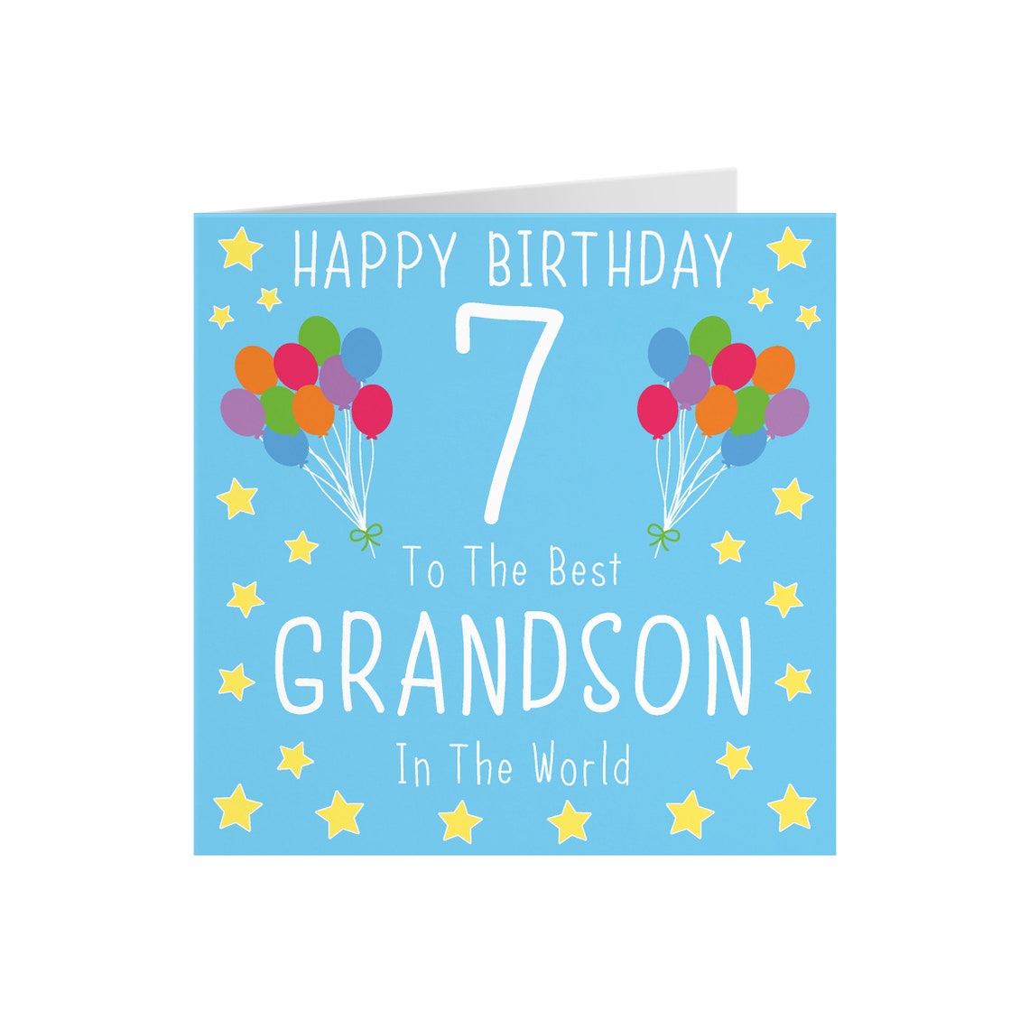 Grandson 7th Birthday Card Happy Birthday 7 To The Best Etsy