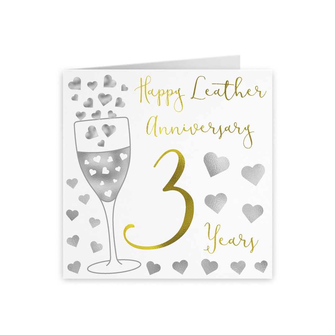 3rd Wedding Anniversary Card Happy Leather Anniversary 3 Etsy 3rd-wedding-anniversary-card-happy-leather-anniversary-3-etsy