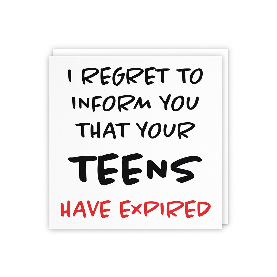 Funny 20th Birthday Card - I Regret to Inform You That Your Teens ...