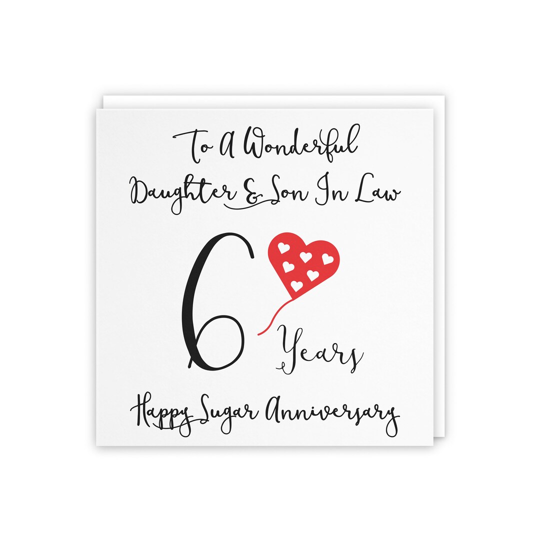 Daughter And Son In Law 6th Anniversary Card To A Wonderful Etsy UK Daughter And Son In Law 6th Anniversary Card To A Wonderful Etsy UK