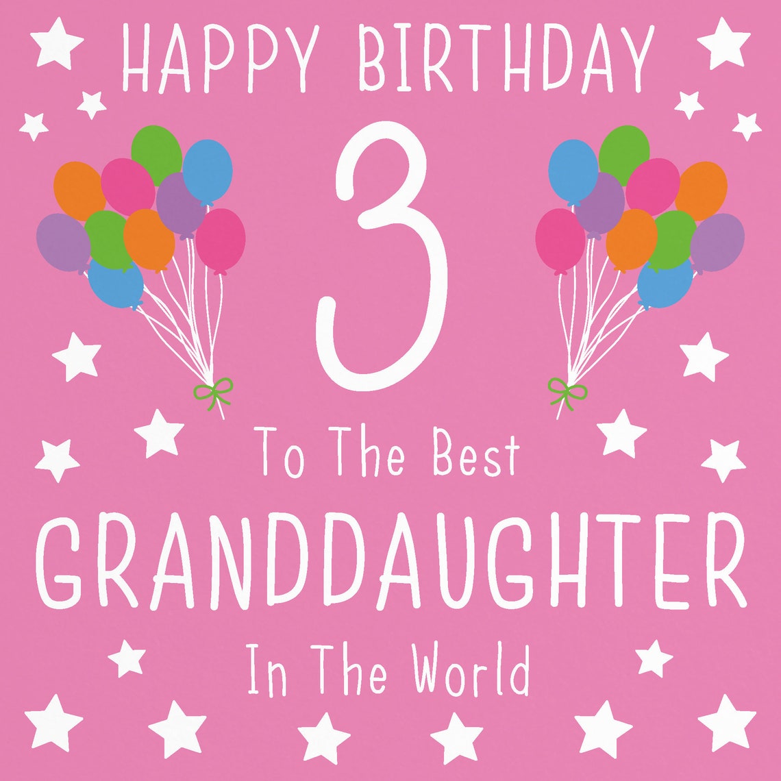 Granddaughter 3rd Birthday Card Happy Birthday 3 To The Etsy UK
