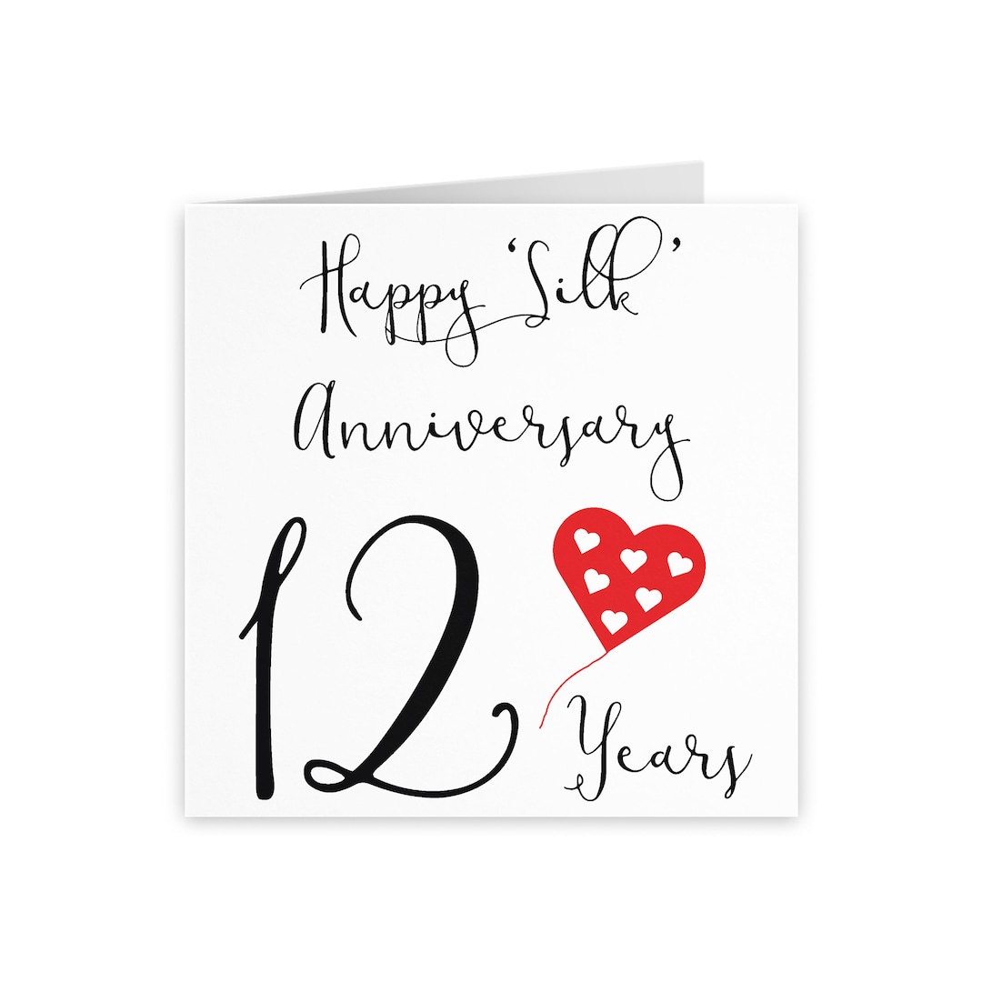 12th Wedding Anniversary Card - Happy 'silk' Anniversary - 12 Years ...