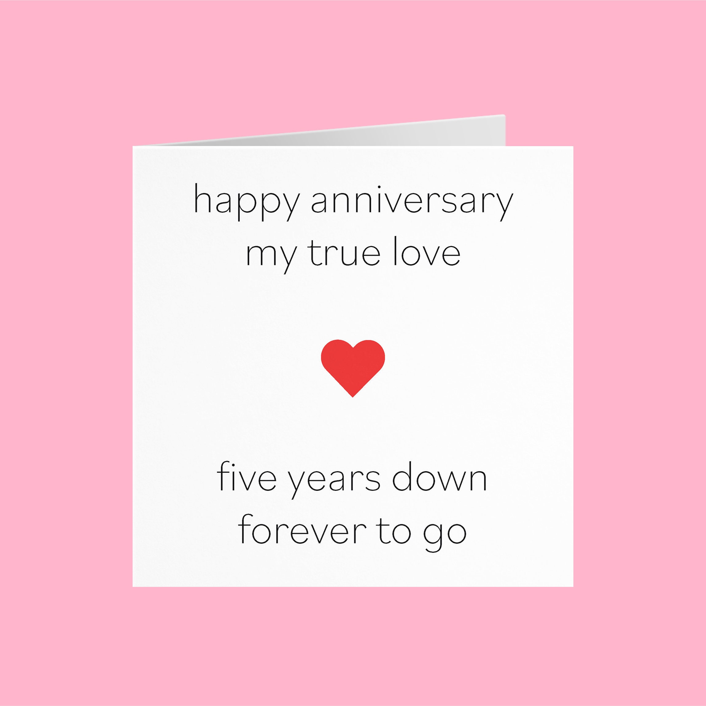 Husband 5th Wedding Anniversary Card Happy Anniversary Etsy