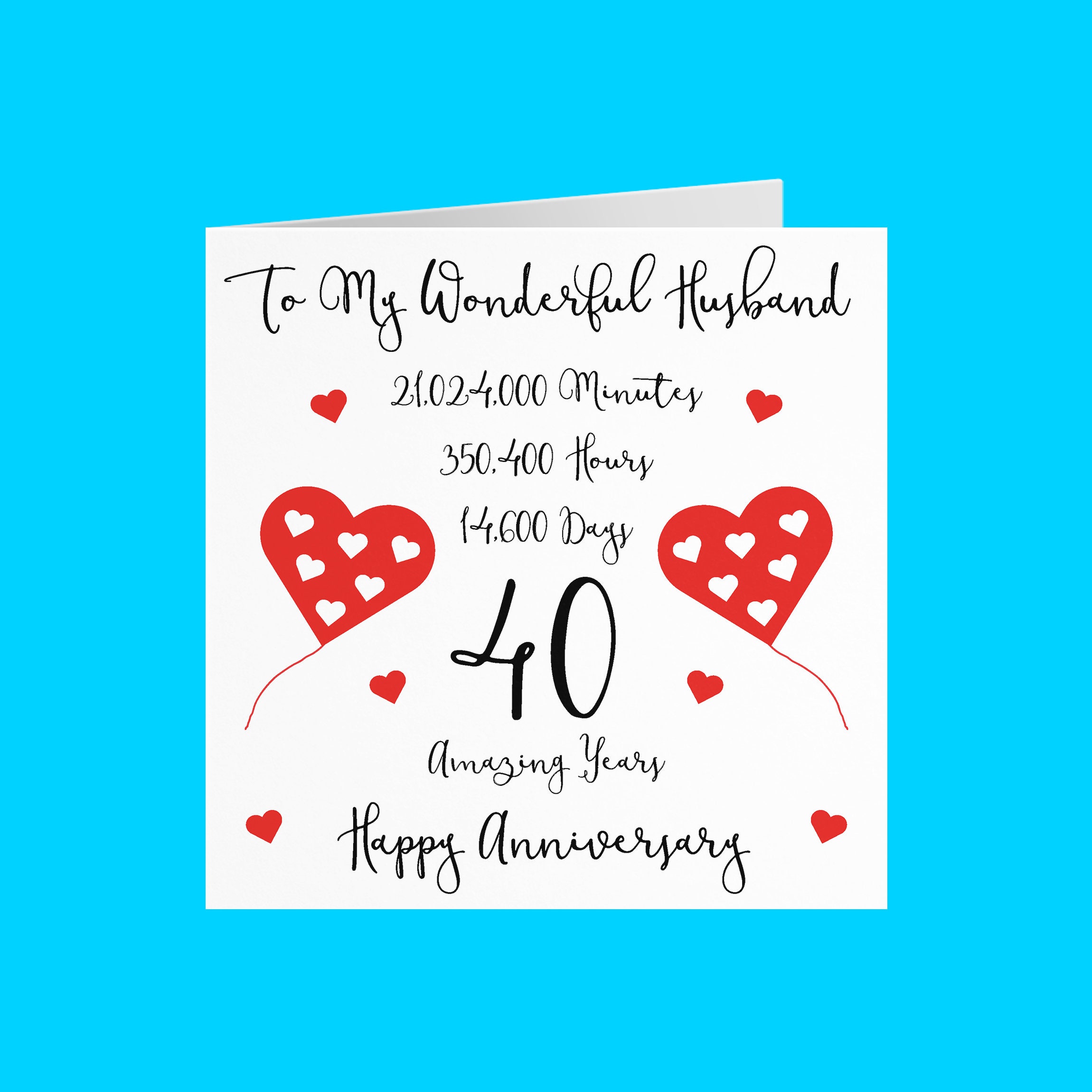 Romantic Husband 40th Wedding Anniversary Card To My Etsy Romantic Husband 40th Wedding Anniversary Card To My Etsy