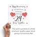 29th Wedding Anniversary Card - 29 Years Together - Happy Anniversary ...