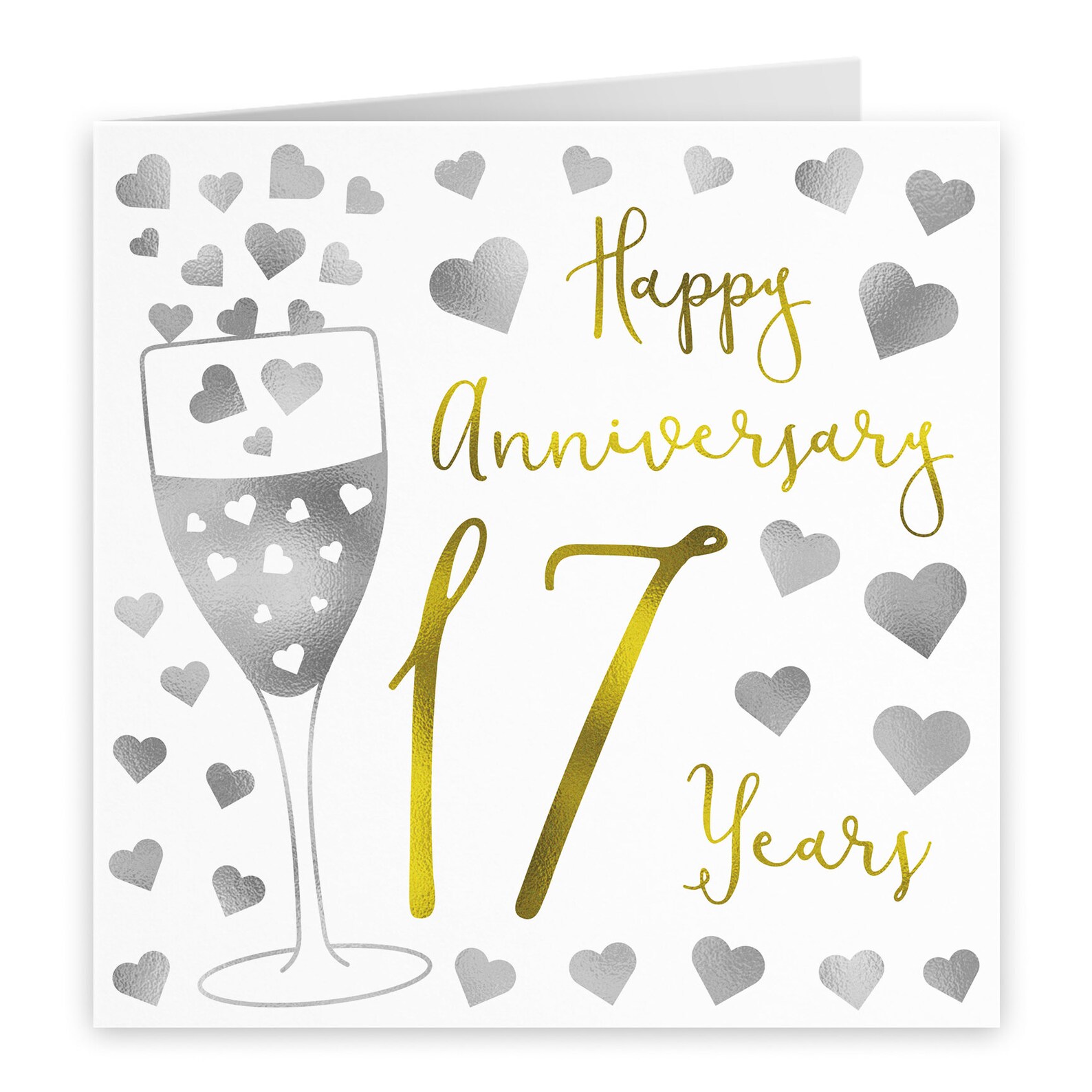 17th Wedding Anniversary Card 'happy Anniversary' - Etsy