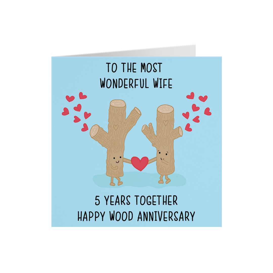Wife 5th Anniversary Card - To The Most Wonderful Wife - 5 Years ...