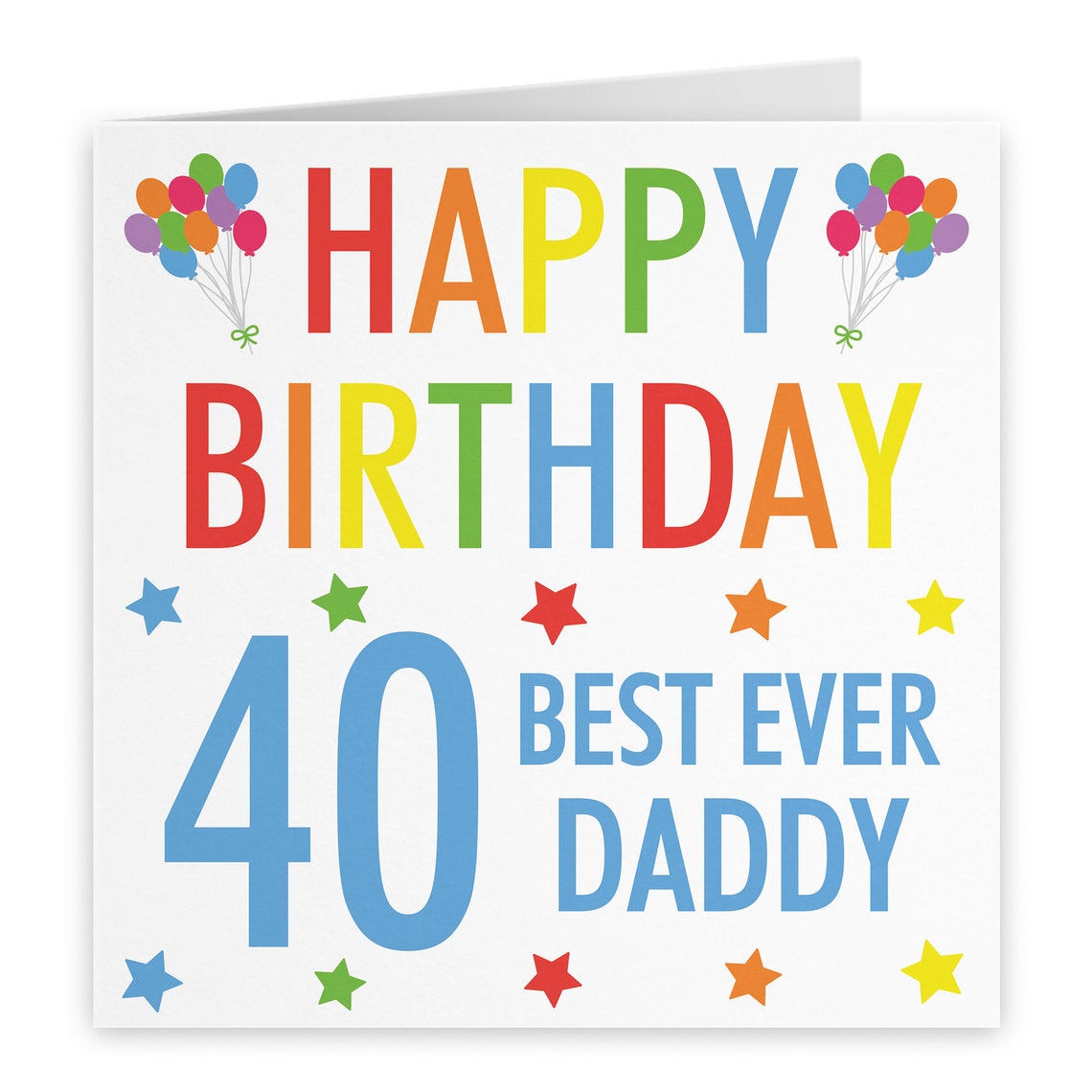 Daddy 40th Birthday Card Happy Birthday 40 Best Ever - Etsy Hong Kong
