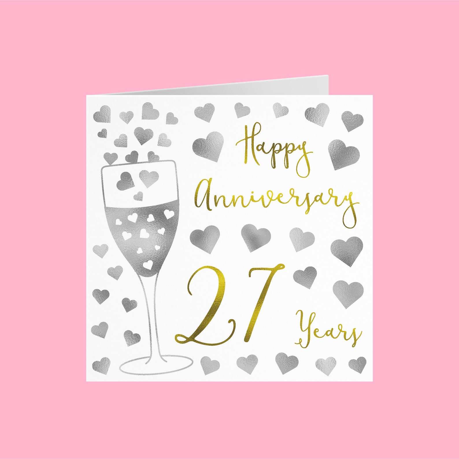 27th Wedding Anniversary Card Happy Anniversary 27 Years Etsy