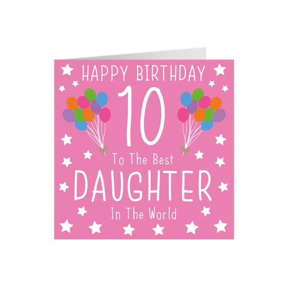 Daughter 10th Birthday Card Happy Birthday 10 to the | Etsy UK