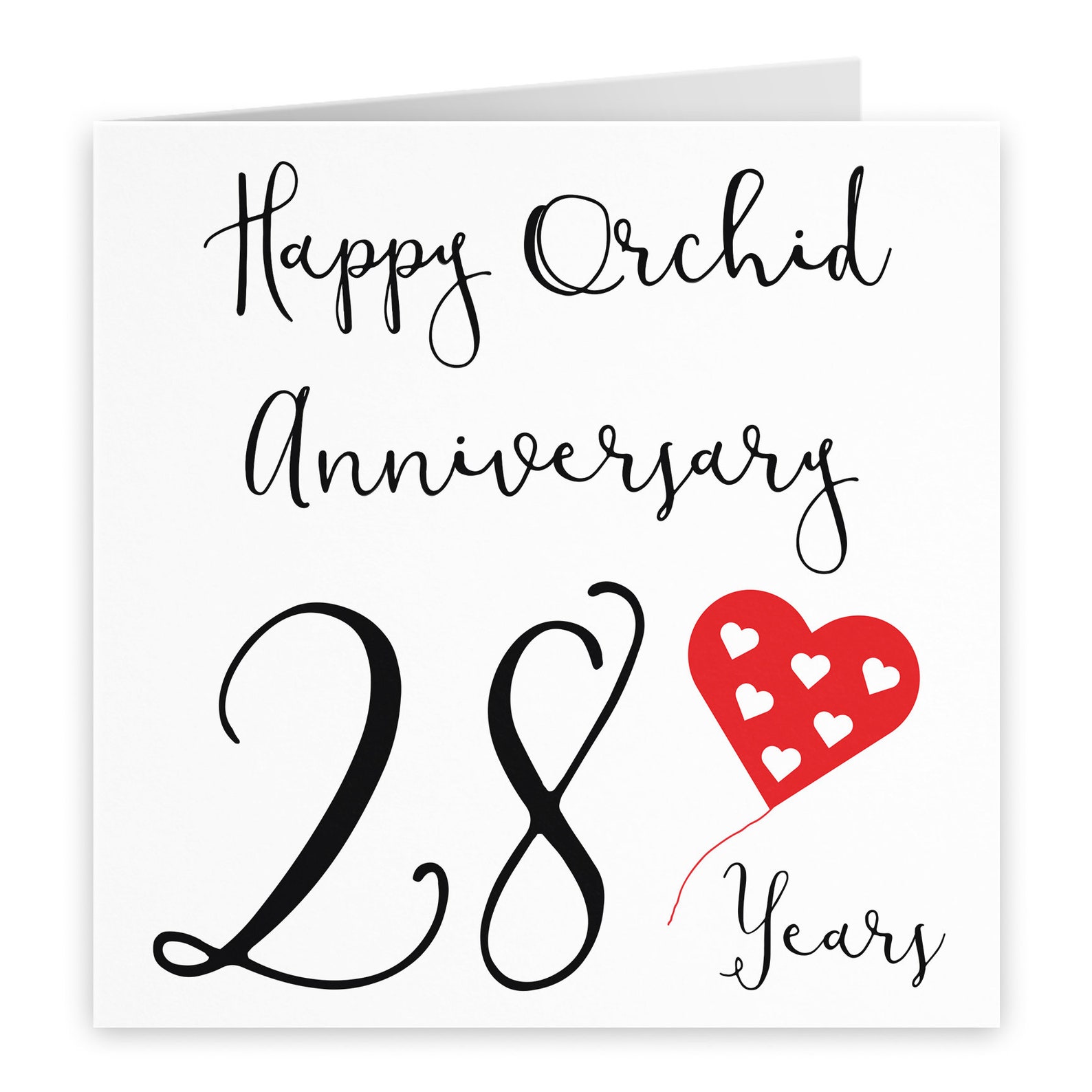28th Wedding Anniversary Card Happy Orchid Anniversary 28 - Etsy