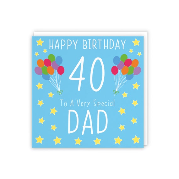 Dad 40th Birthday Card Happy Birthday 40 to A Very | Etsy