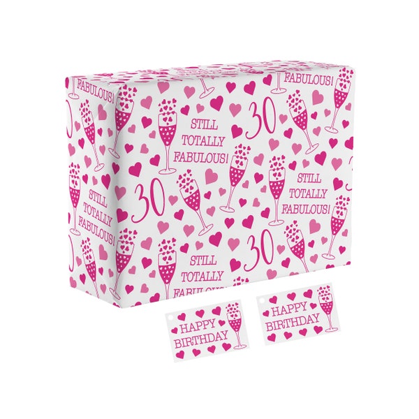 Female 30th Birthday Wrapping Paper - Etsy UK