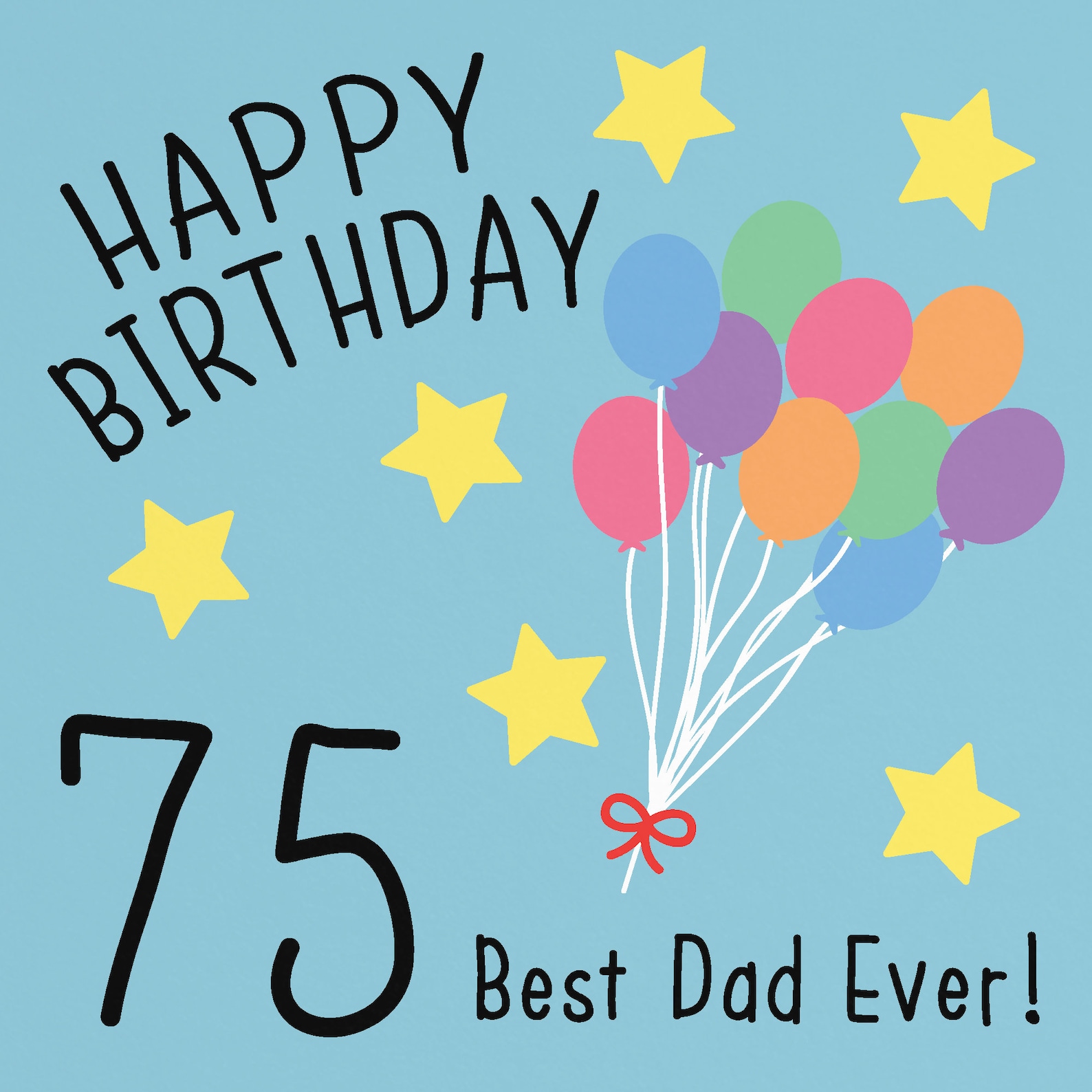 Dad 75th Birthday Card Happy Birthday 75 Best Dad Ever | Etsy