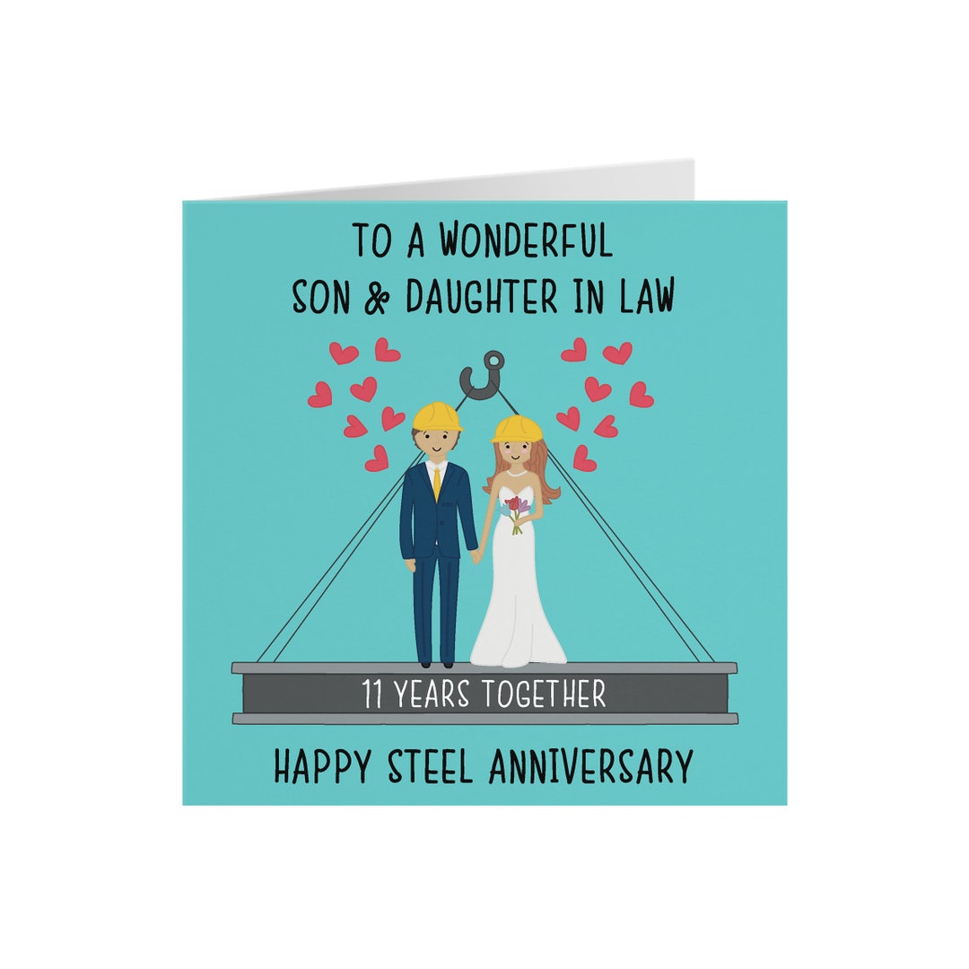 Son And Daughter In Law 11th Anniversary Card To A Wonderful Son son-and-daughter-in-law-11th-anniversary-card-to-a-wonderful-son