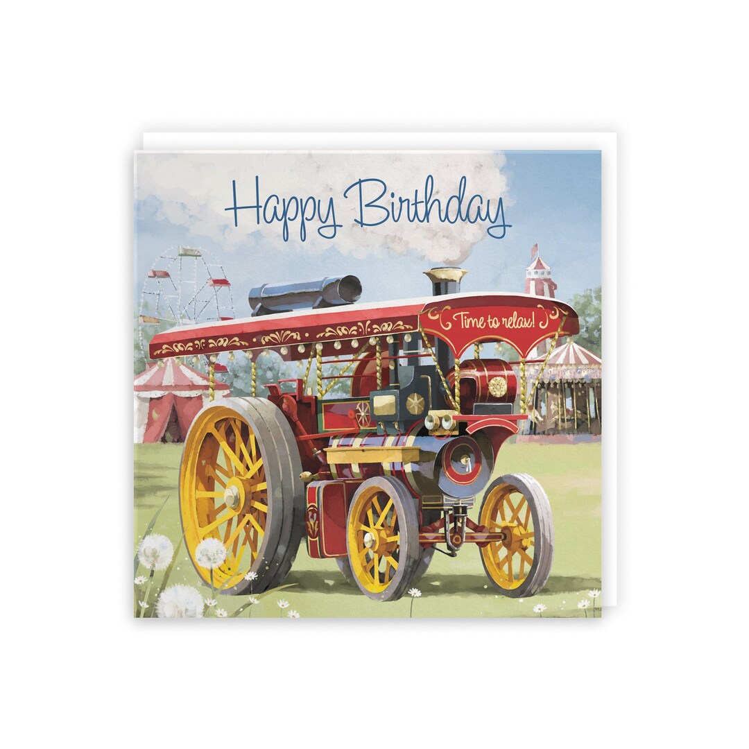 Hunts England - Vintage Traction Engine Birthday Card - Steam Tractor ...