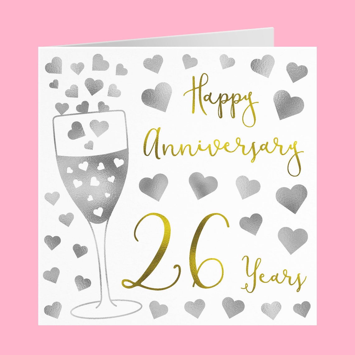 26th Wedding Anniversary Card Happy Anniversary 26 Years Etsy