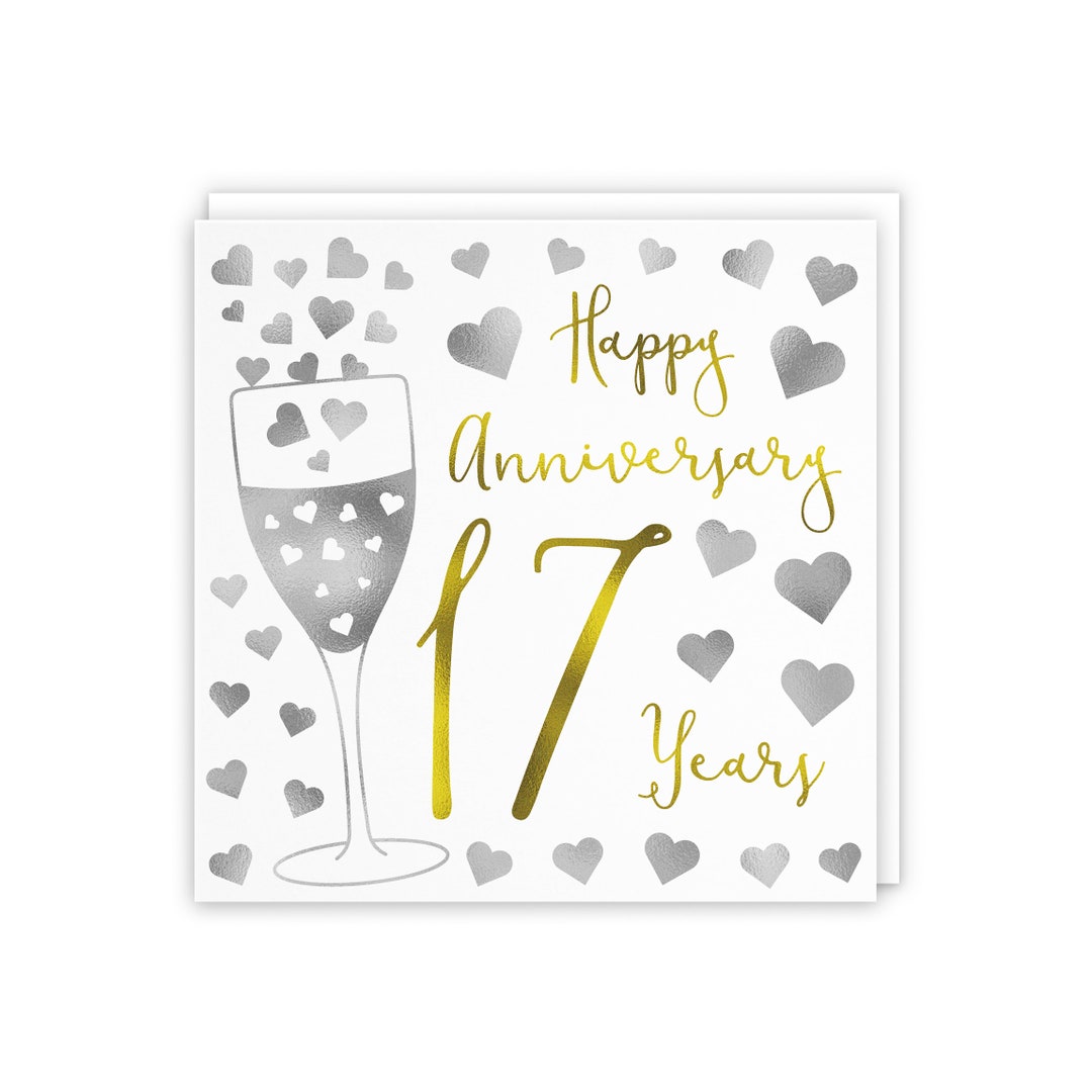 17th Wedding Anniversary Card 'happy Anniversary' - Etsy
