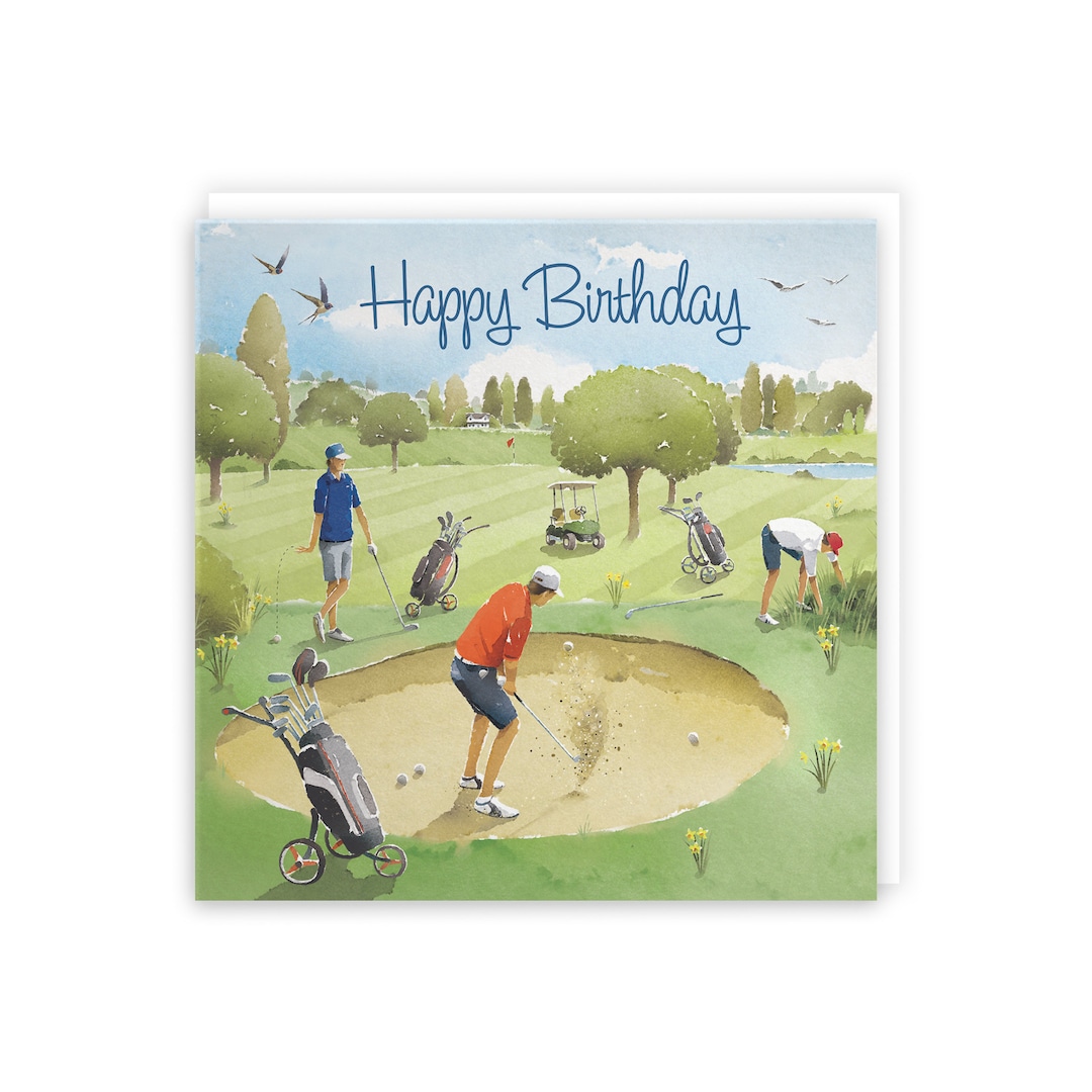 Hunts England Golfing Birthday Card for Men 'golf Bunker' Milo's ...