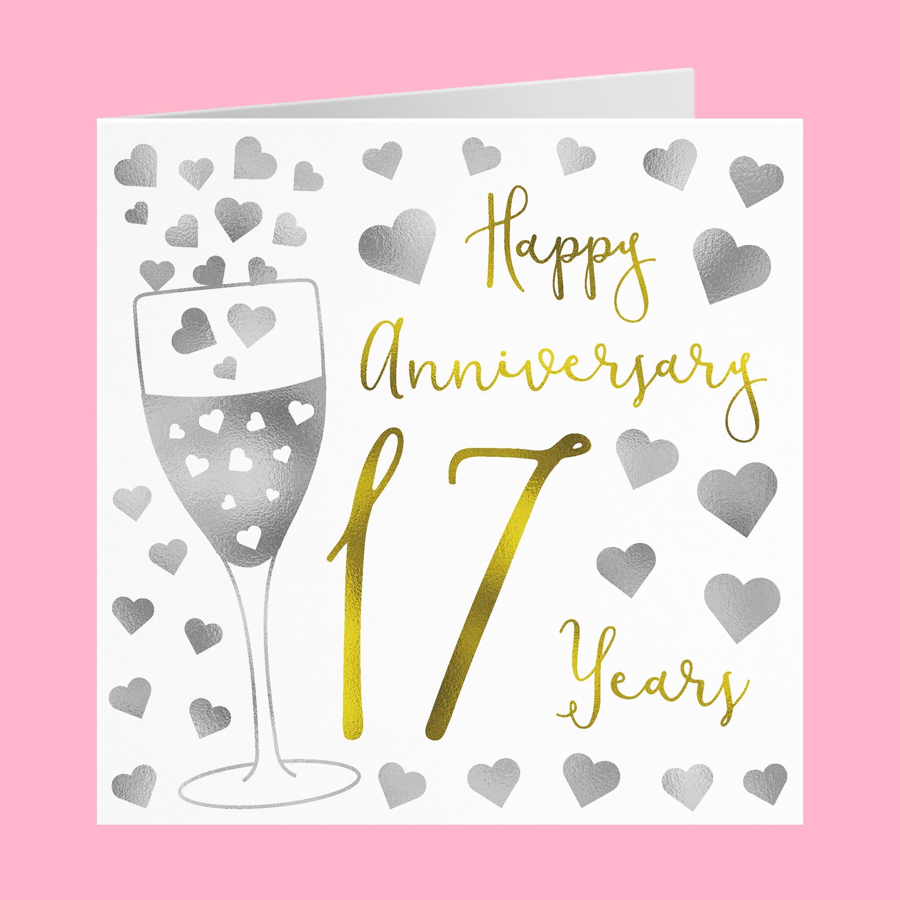 17th Wedding Anniversary Card Happy Anniversary Etsy