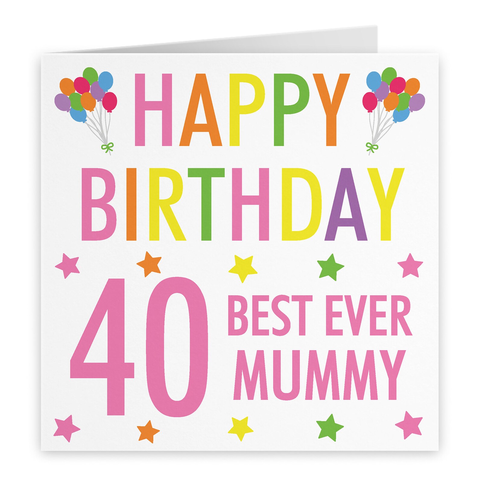 Mummy 40th Birthday Card - 'happy Birthday' - 'best Ever Mummy ...