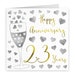 23rd Wedding Anniversary Card Happy Anniversary 23 Years Silver Hearts ...