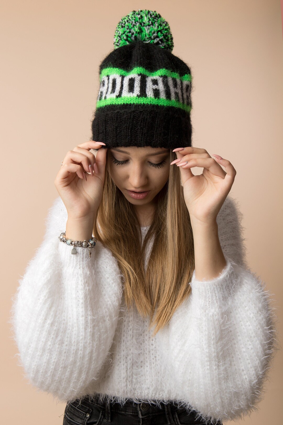 Custom Beanie, Hand Knit Custom Hat, Personalize Beanie, Name Winter ...