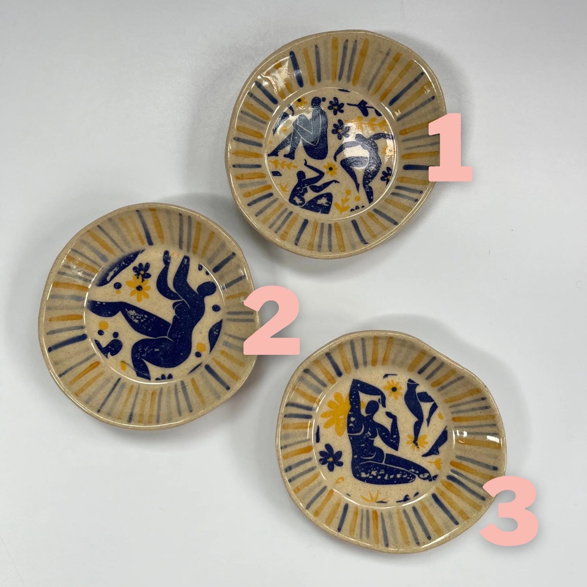 Blue Lady Ring Dish, Ceramic Trinket Dish, Small Ring Dish, Handmade ...