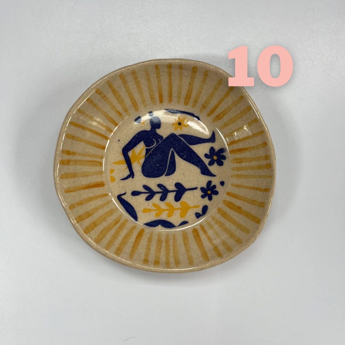 Blue Lady Ring Dish, Ceramic Trinket Dish, Small Ring Dish, Handmade ...