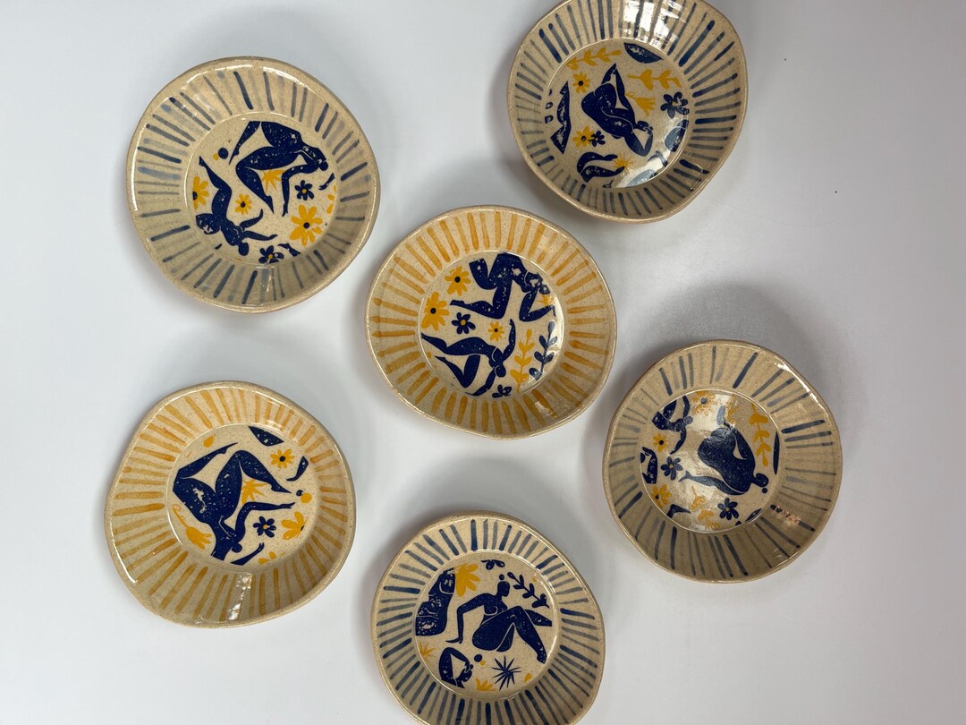 Blue Lady Ring Dish, Ceramic Trinket Dish, Small Ring Dish, Handmade ...