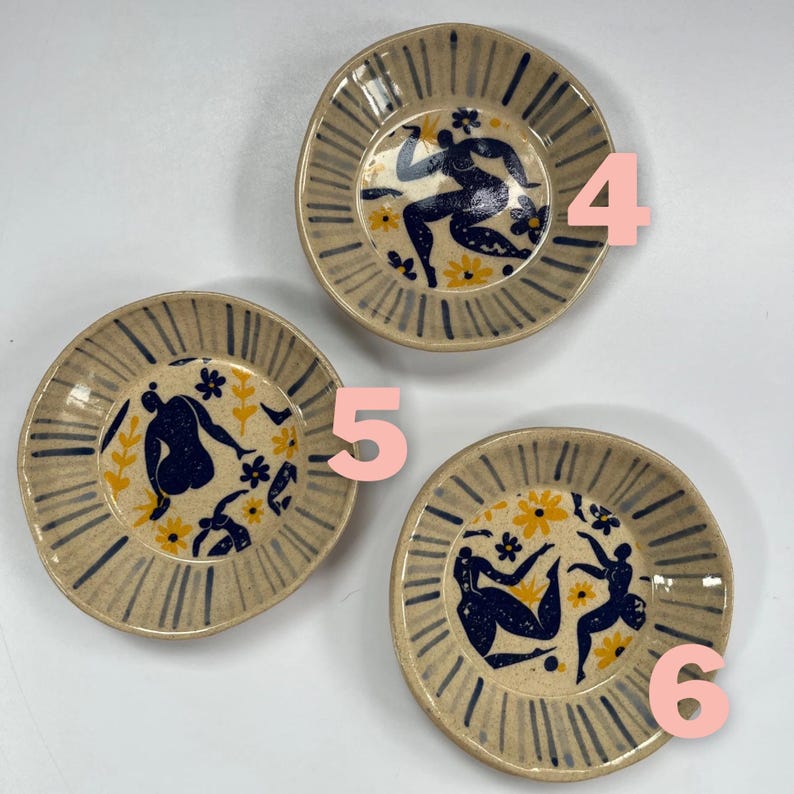 Blue Lady Ring Dish, Ceramic Trinket Dish, Small Ring Dish, Handmade ...