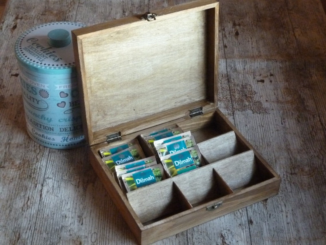 Tea Box Wooden. Tea Storage Box. Bohemian Tea Bag Box. Jewelry | Etsy